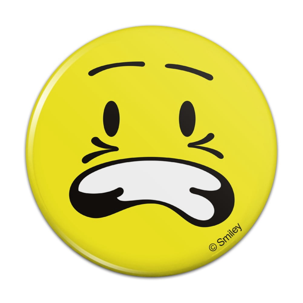 Smiley Scared Worried Stressed Yellow Face Kitchen Refrigerator Locker ...