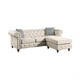 Reversible Sectional Sofa with Button Tufting and Rolled Arms, Beige ...
