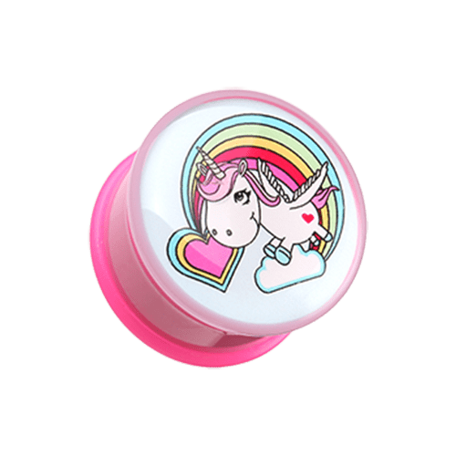 Rainbow Unicorn Single Flared Ear Gauge Plug - Walmart.com