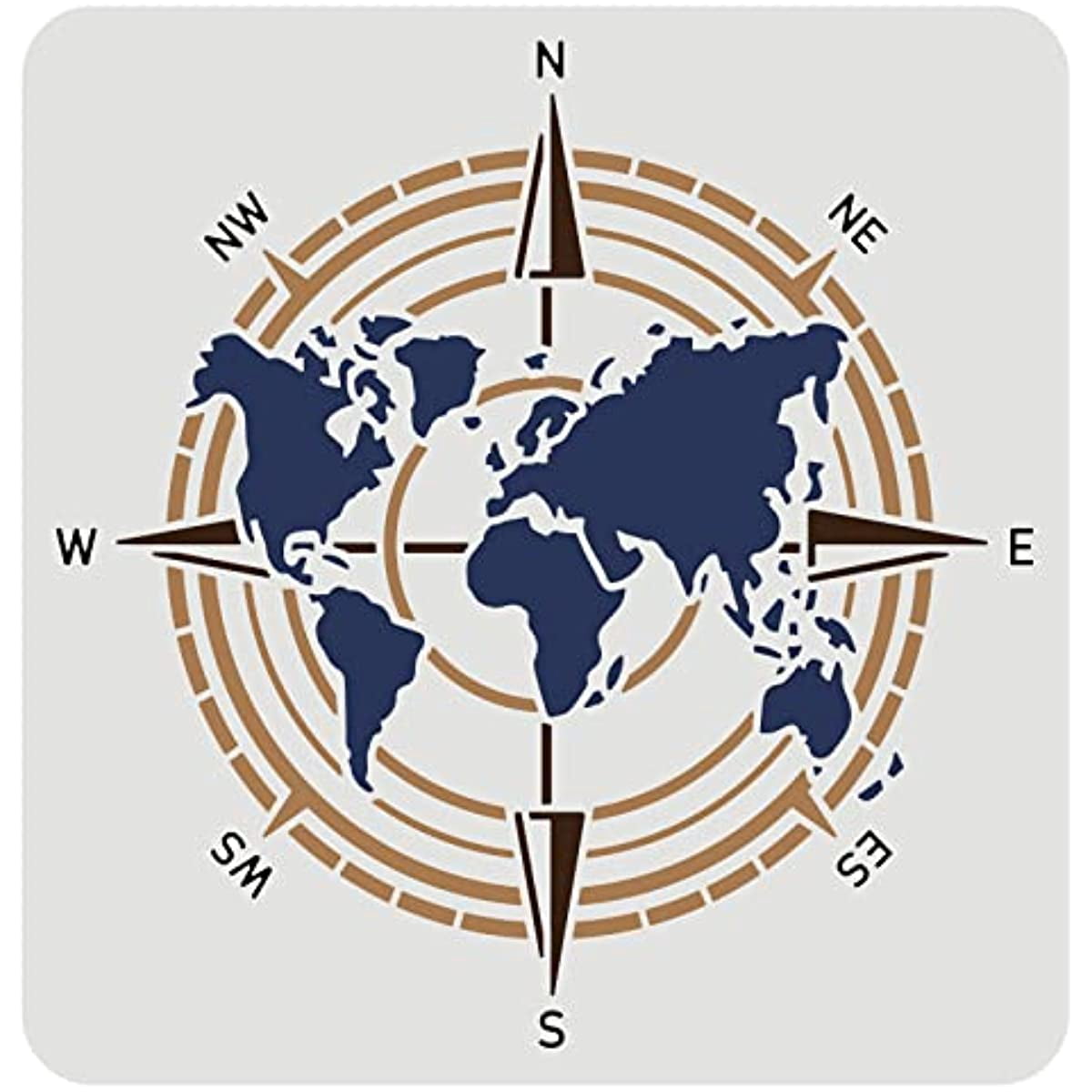 Compass Rose World Map