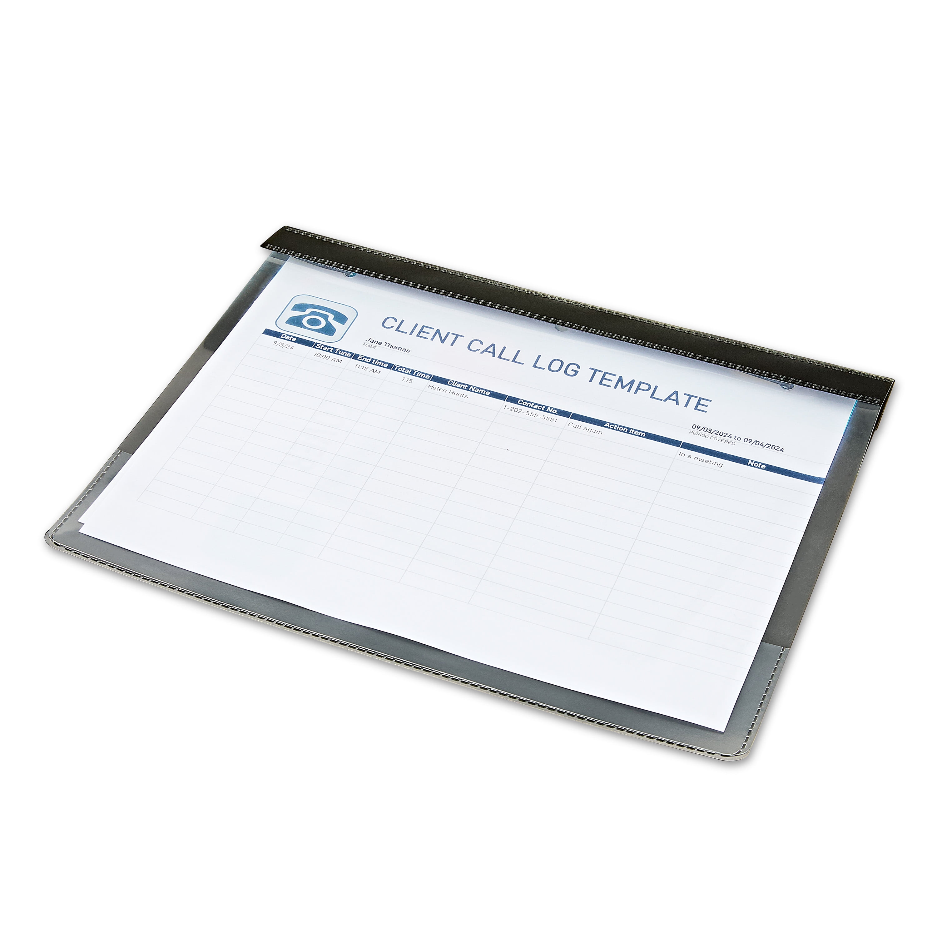 Pen Gear Clear Front Report Cover with Double-Prong Fasteners - Black ...