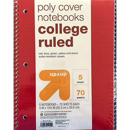College Ruled Poly-Cover One Subject Notebooks (Pack of 5) | Walmart Canada