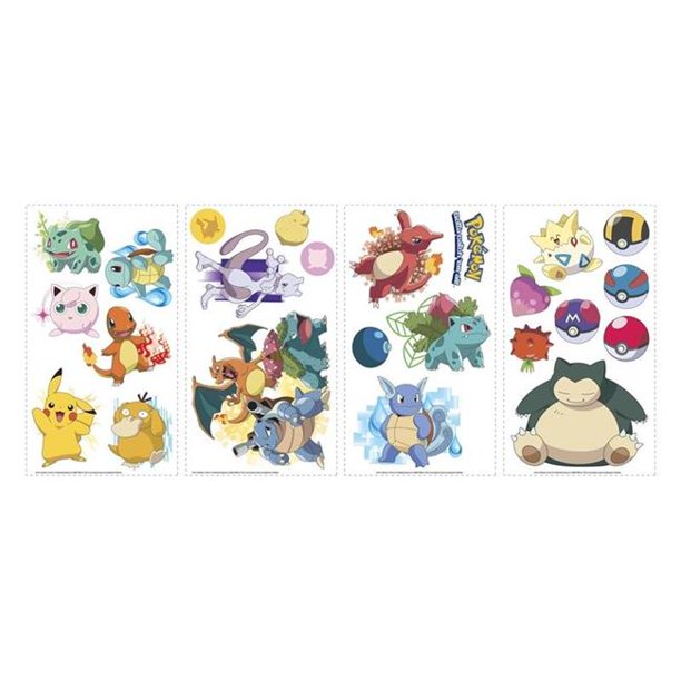 2 x 2 in. - 10 x 8.75 in. Pokemon Iconic Peel & Stick Wall Decals ...