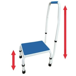 Essential Medical Supply Chrome Plated Foot Single Step Stool with Handle Plastic Chrome Walmart