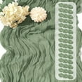 15pcs Elegant Balinese Pleated Table Runners | Solid Color Cheesecloth ...