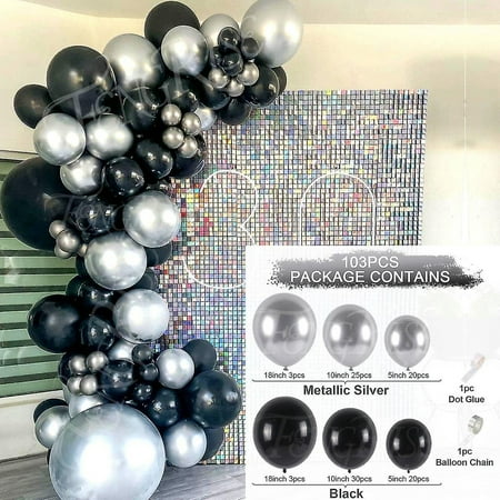 Black Gold Balloon Garland Arch Kit Confetti Latex Balloon 30th 40th ...