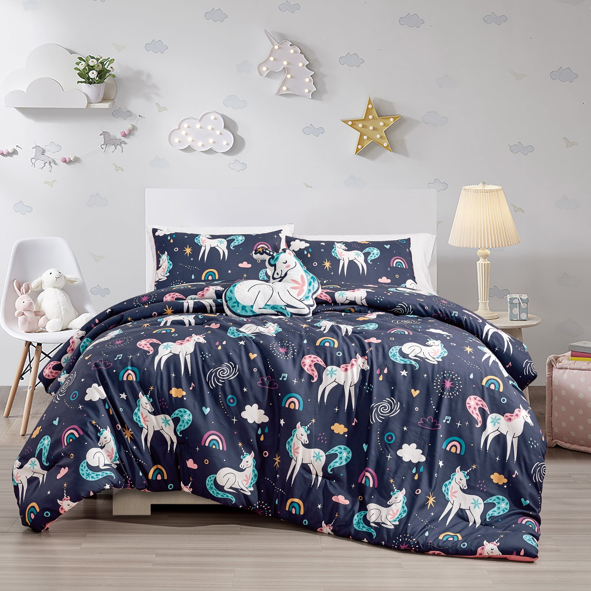 MarCielo Kids Girls Comforter Set Magic Unicorn - Walmart.com