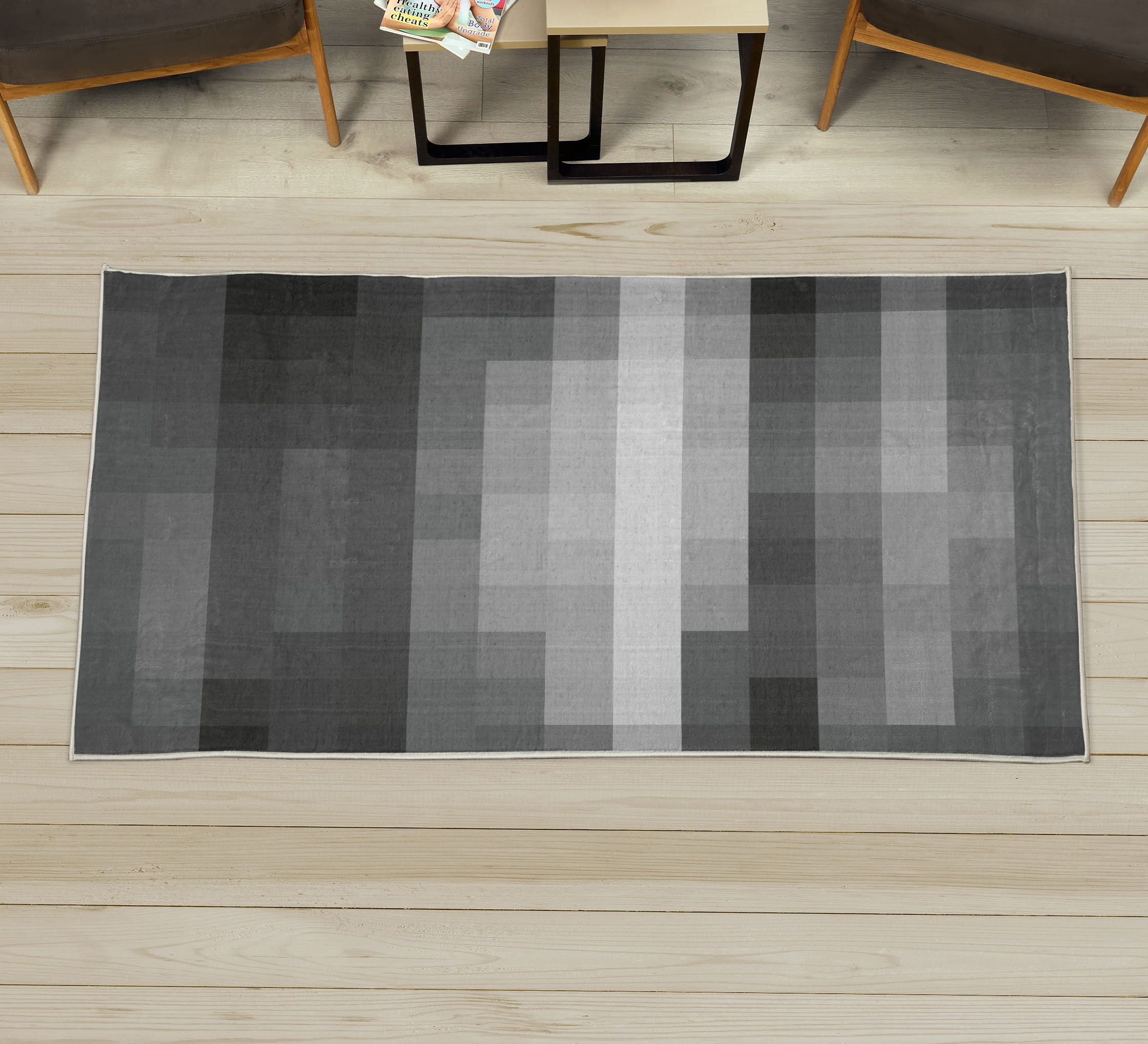 Palette Decorative Rug, Abstract Vortex Swirls and Shapes Pattern ...