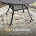 Vicllax Outdoor Patio Dining Table Dia.41" Slatted Tabletop Metal Frame ...