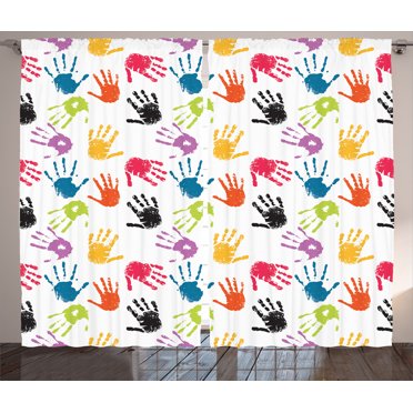 Kids Party Curtains 2 Panels Set, Frame of Colorful Pencils Fun School ...