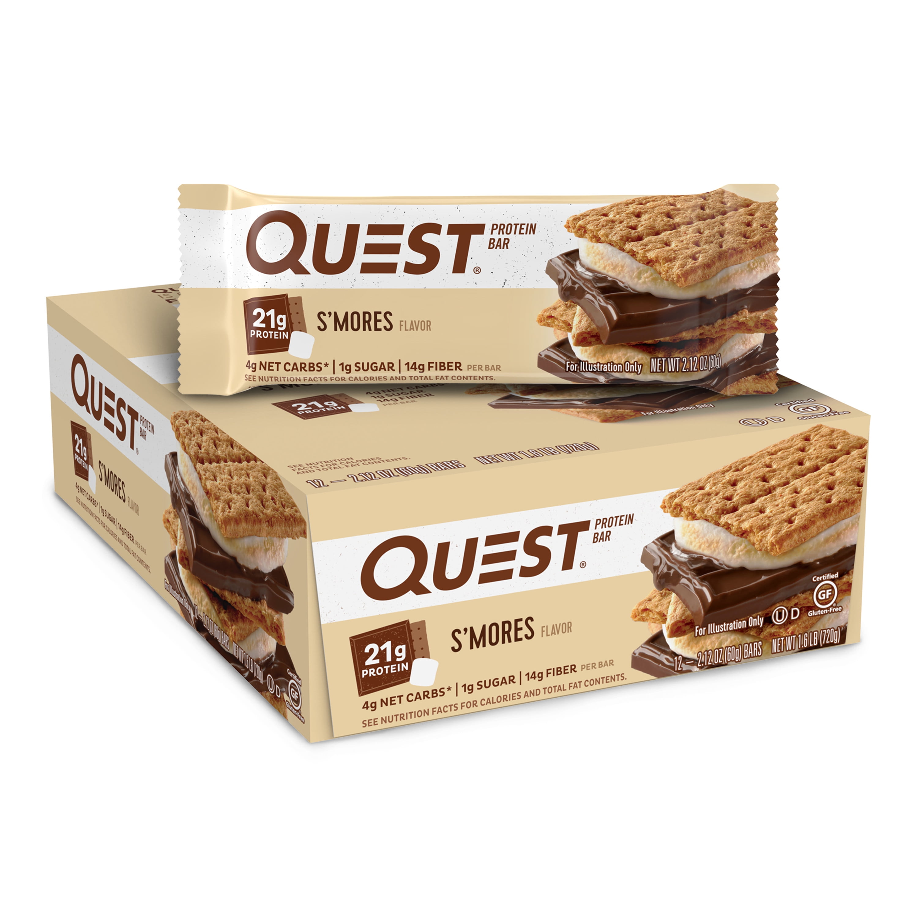 Quest Protein Bar, Smores, 20g Protein, 12 Ct - Walmart.com Quest Protein Bar, Smores, 20g Protein, 12 Ct - Walmart.com