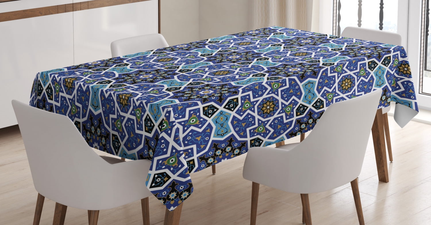 Ambesonne Moroccan Tablecloth Rectangular Table Cover, Persian Gypsy ...