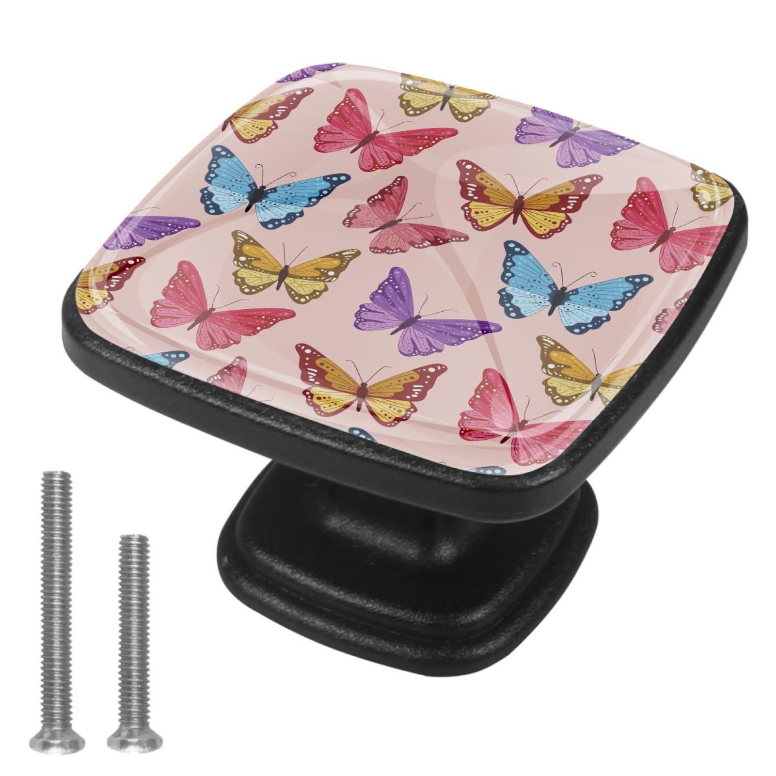 4 Pcs Cabinet Handle Drawer Pulls Butterflies Flying Knobs with Screws ...