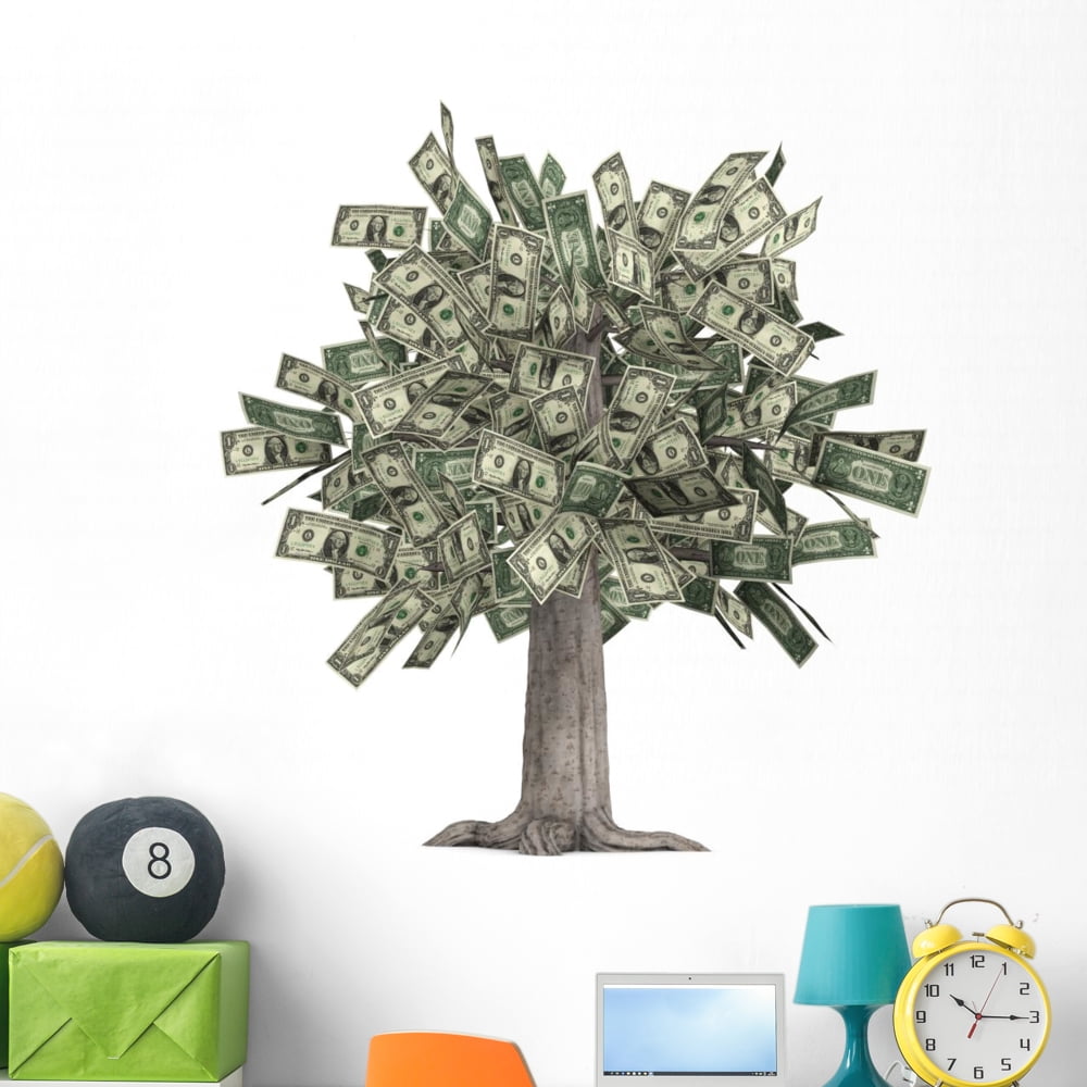 Money Tree Wall Decal by Wallmonkeys Peel and Stick Graphic (48 in H x ...