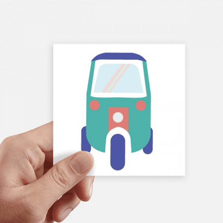 Thailand Three Wheeled Tractor Art Illustration Sticker Square ...