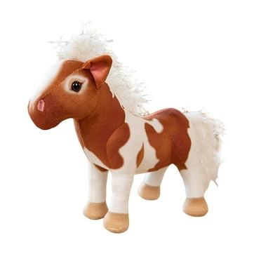 UDIYO 3D Simulation Horse Animal Plush Stuffed Doll Kids Toy Room Decor ...