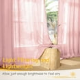 GUAJDE-Light Pink Linen Kitchen Curtains 40 Inches Long, Short Semi ...