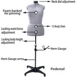 GEX Gray Female Fabric Adjustable Mannequin Dress Form for Sewing Women ...