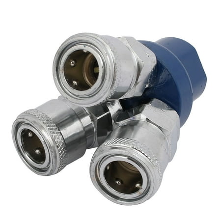 3 Way Pass Metal Air Pneumatic Quick Coupler Adapter Fittings | Walmart ...