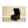 Baxton Studio Full Leather Storage Cube Ottoman for Living Room, Dark ...