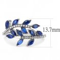 Luxe Jewelry Designs Women's Stainless Steel Leaf Design Ring with ...
