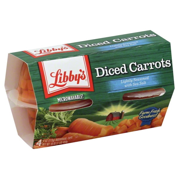 (4 Count) Libby's Diced Carrots, Canned Vegetables, 4 oz - Walmart.com