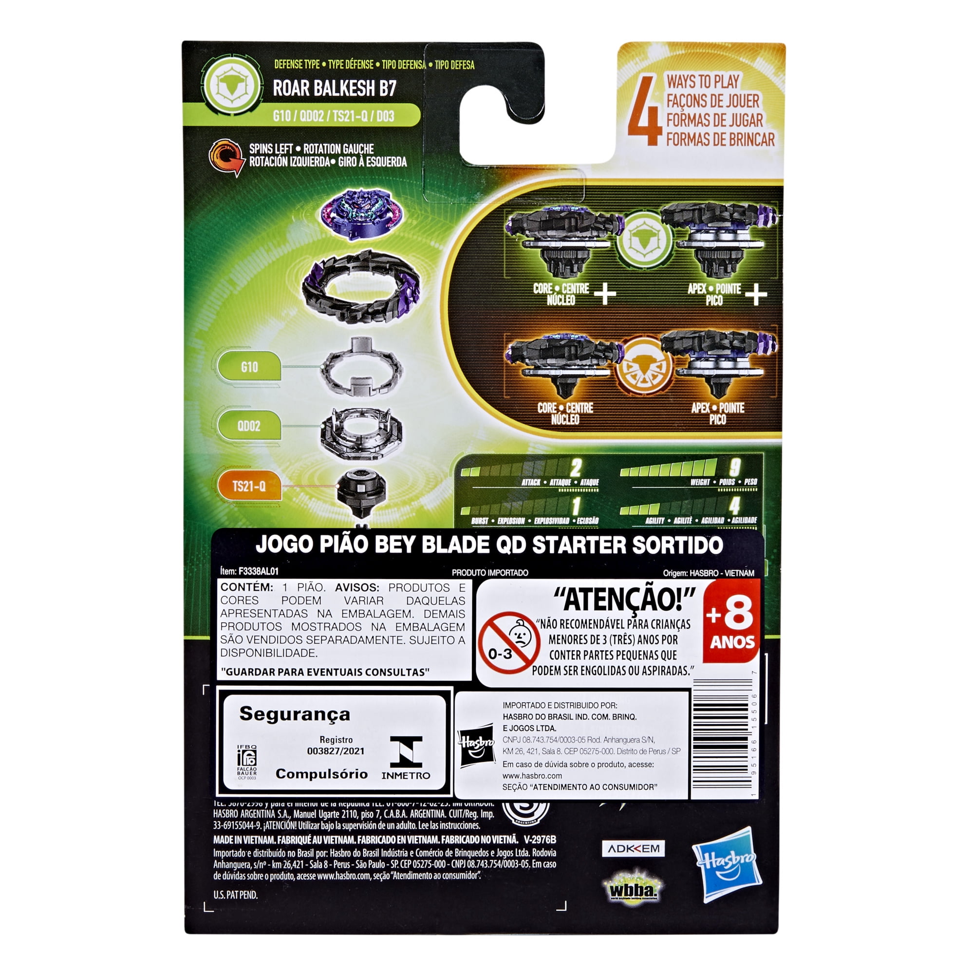 Buy Beyblade Burst QuadDrive Roar Balkesh B7 Spinning Top Starter Pack ...