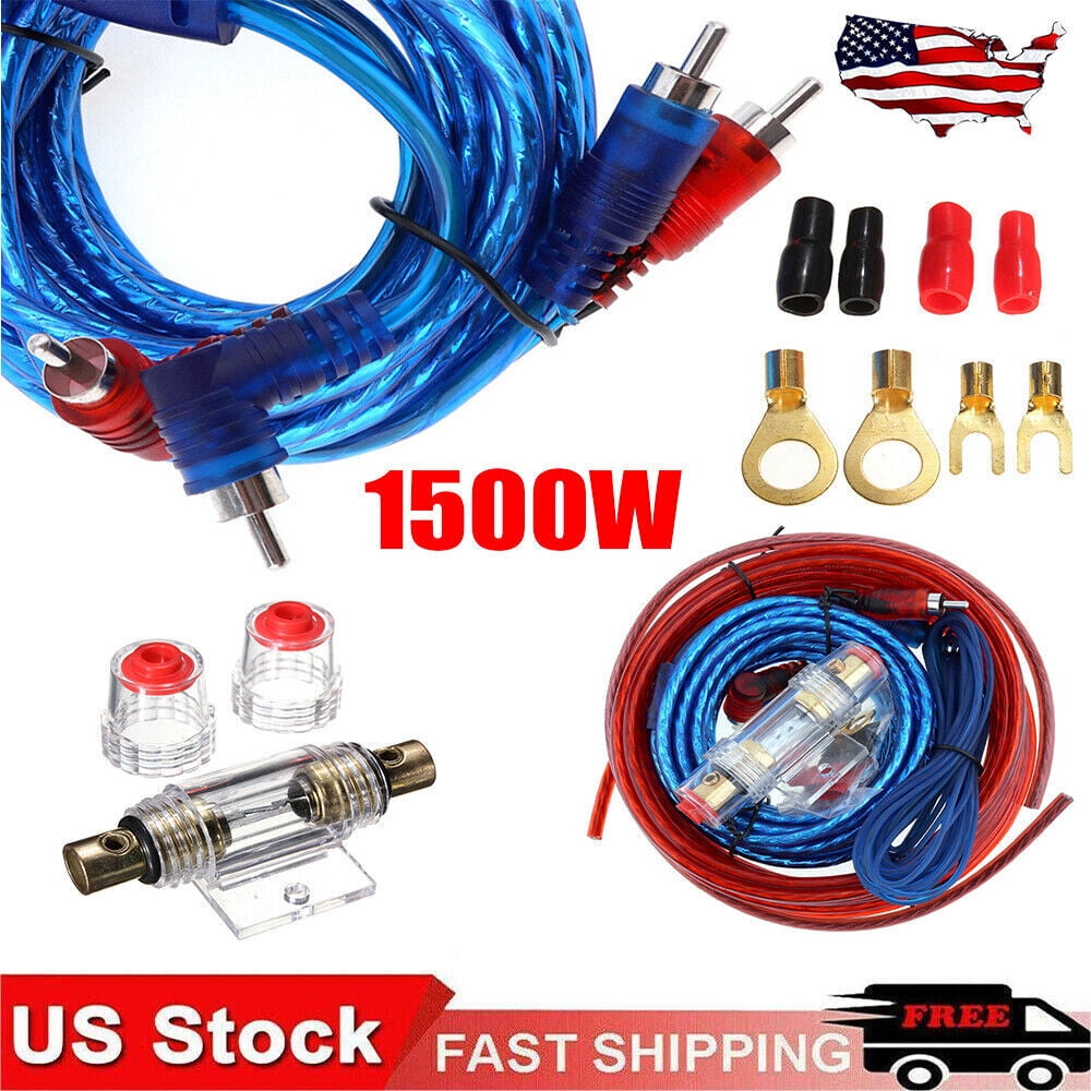 Car Audio Cable Kit 1500W Amp Amplifier Install RCA Subwoofer Sub ...