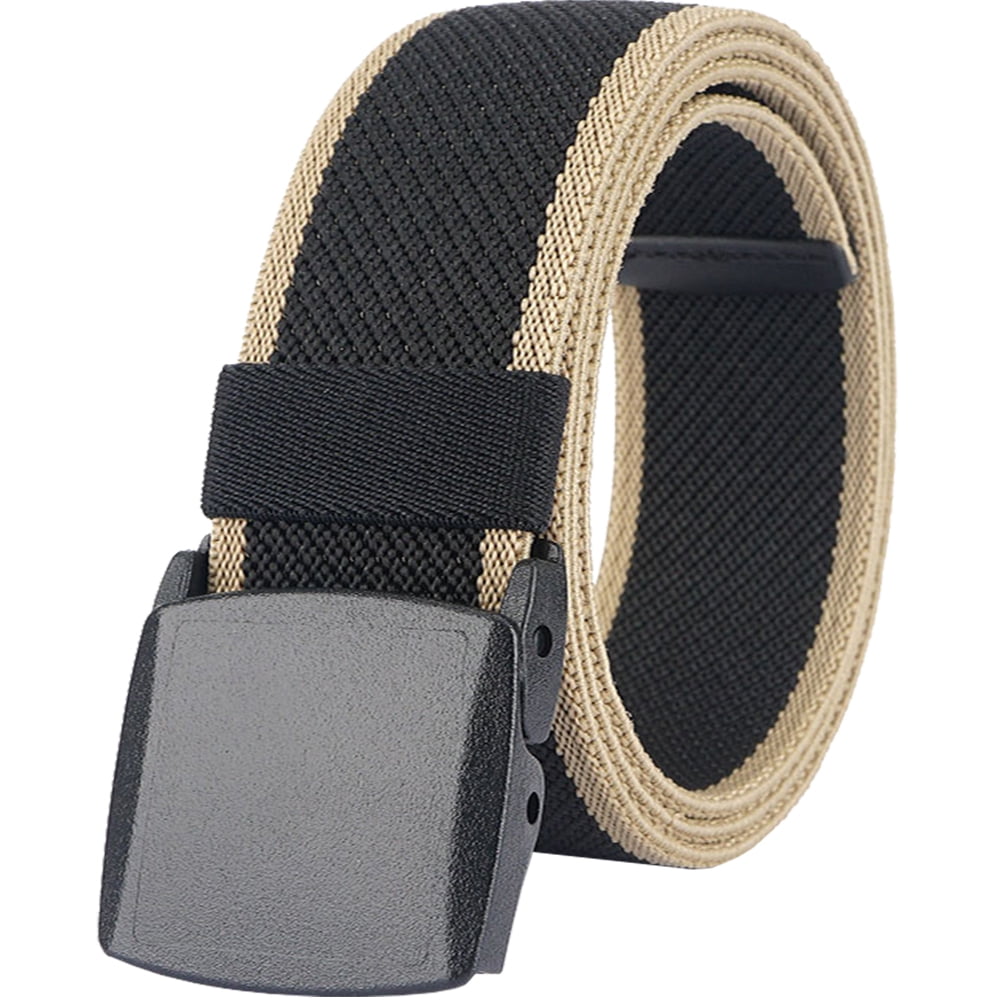 Elastic Belts Men Stretch Canvas Belt Durable Plastic Buckle for Work ...
