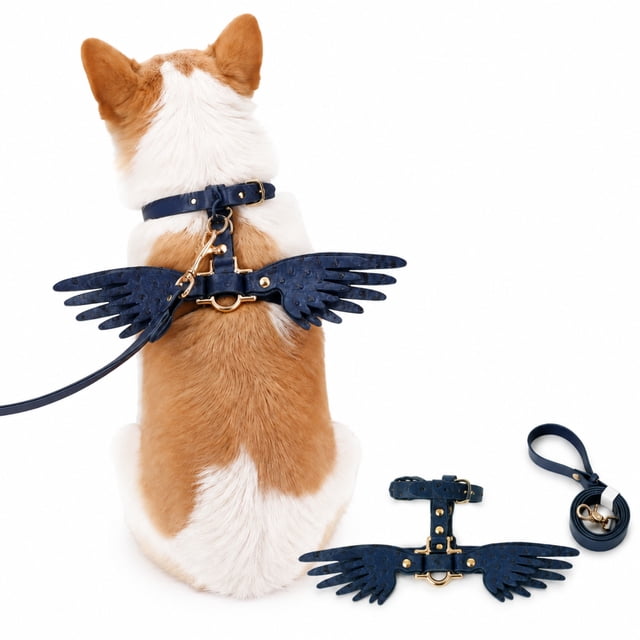 Adjustable Angel Wings Pet Harness and Leash Set, Multiple Sizes Soft ...