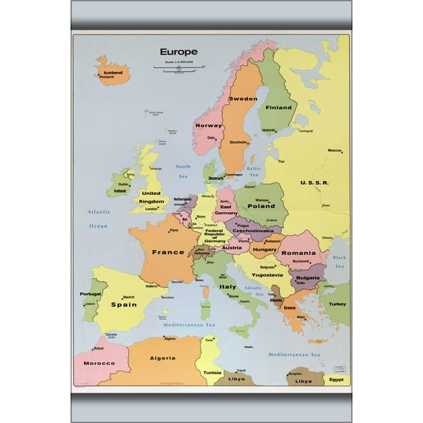 24"x36" Gallery Poster, cia map of Europe 1972 - Walmart.com