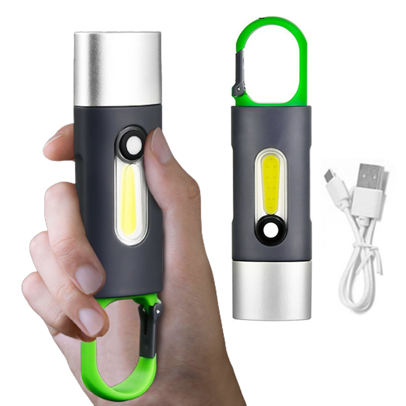 Bobasndm 900 Lumens White LED Flashlight with Keychain, Rechargeable ...