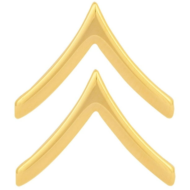 Brass Metal Finish Army Chevron Rank Enlisted: Private E-2 / PV2 ...