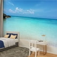 Peel and Stick Wallpaper clean white beach Modern Art Wall Mural Decor ...