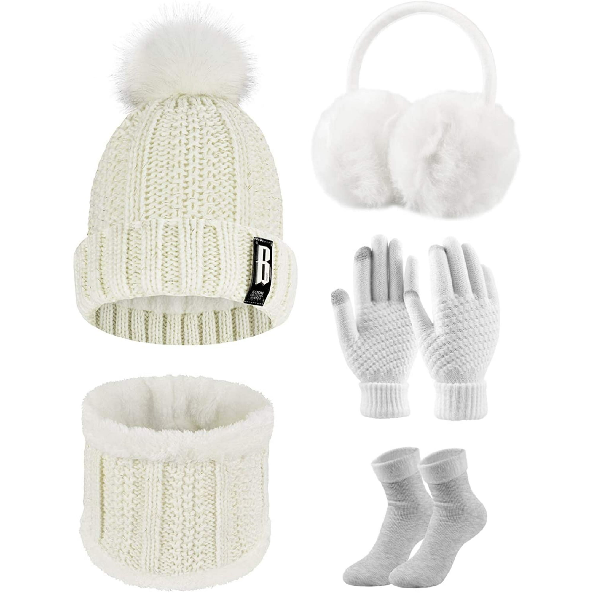 Click here for Meggie 5pcs Winter Beanie Hat Scarf Gloves Ear Muf... prices