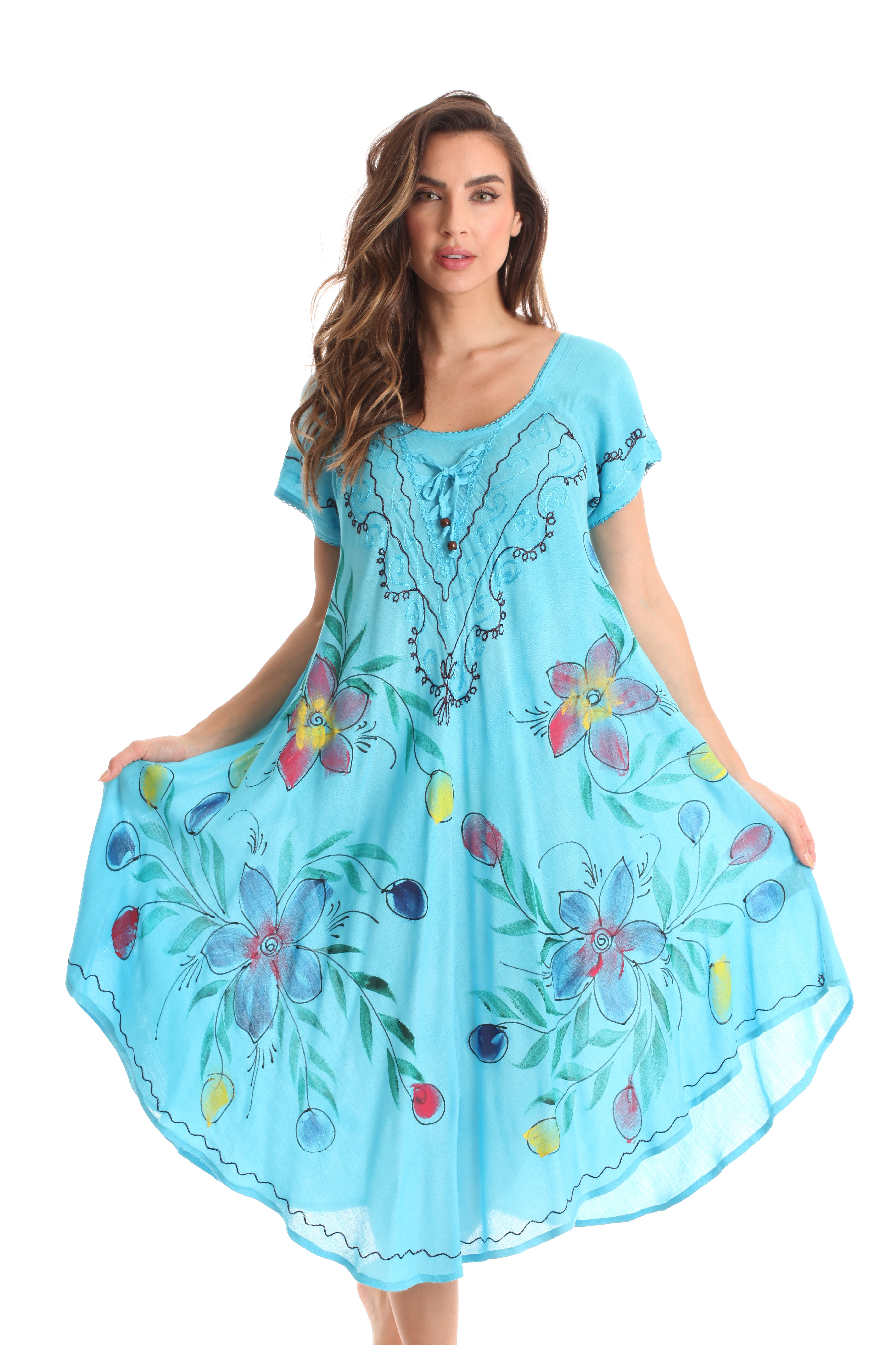 Riviera Sun Short Sleeve Umbrella Dresses for Women 21967-TUR-2X ...