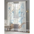 Blue Cartoon Cat Sheer Curtains for Living Room Bedroom Cute Star Train ...