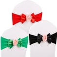 10Pcs Chair Sashes Chair Cover Bands Elastic Bows for Wedding Party ...