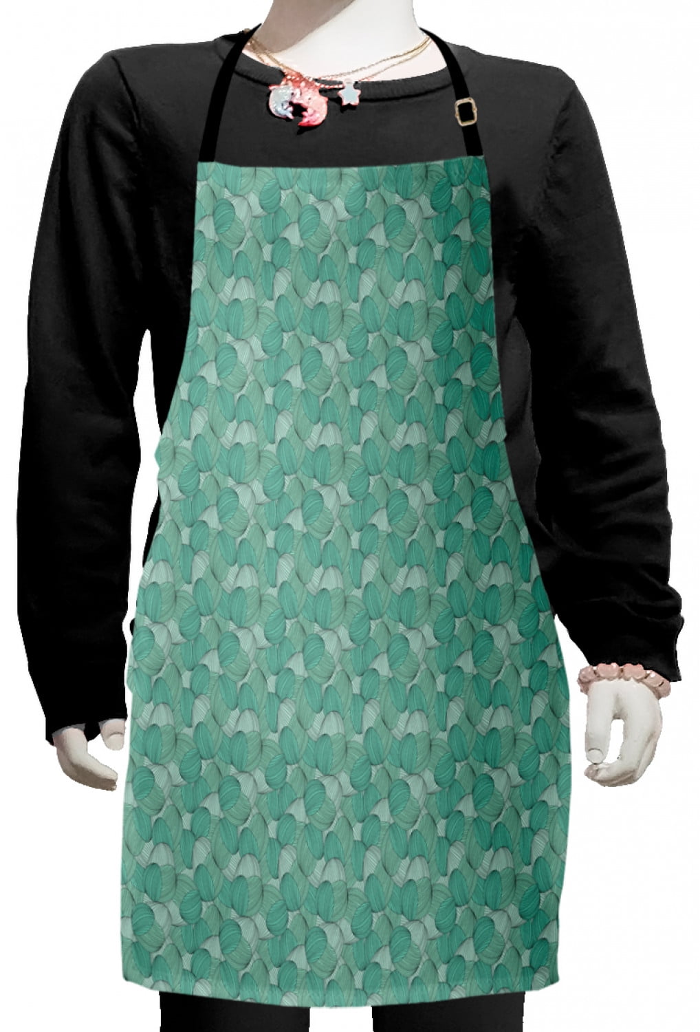 Abstract Kids Apron, Digitally Generated Monochromatic Modern Curly ...