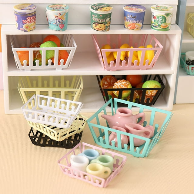 Hesroicy Miniature Basket Durable Collectible Lightweight 1:12 Scale ...