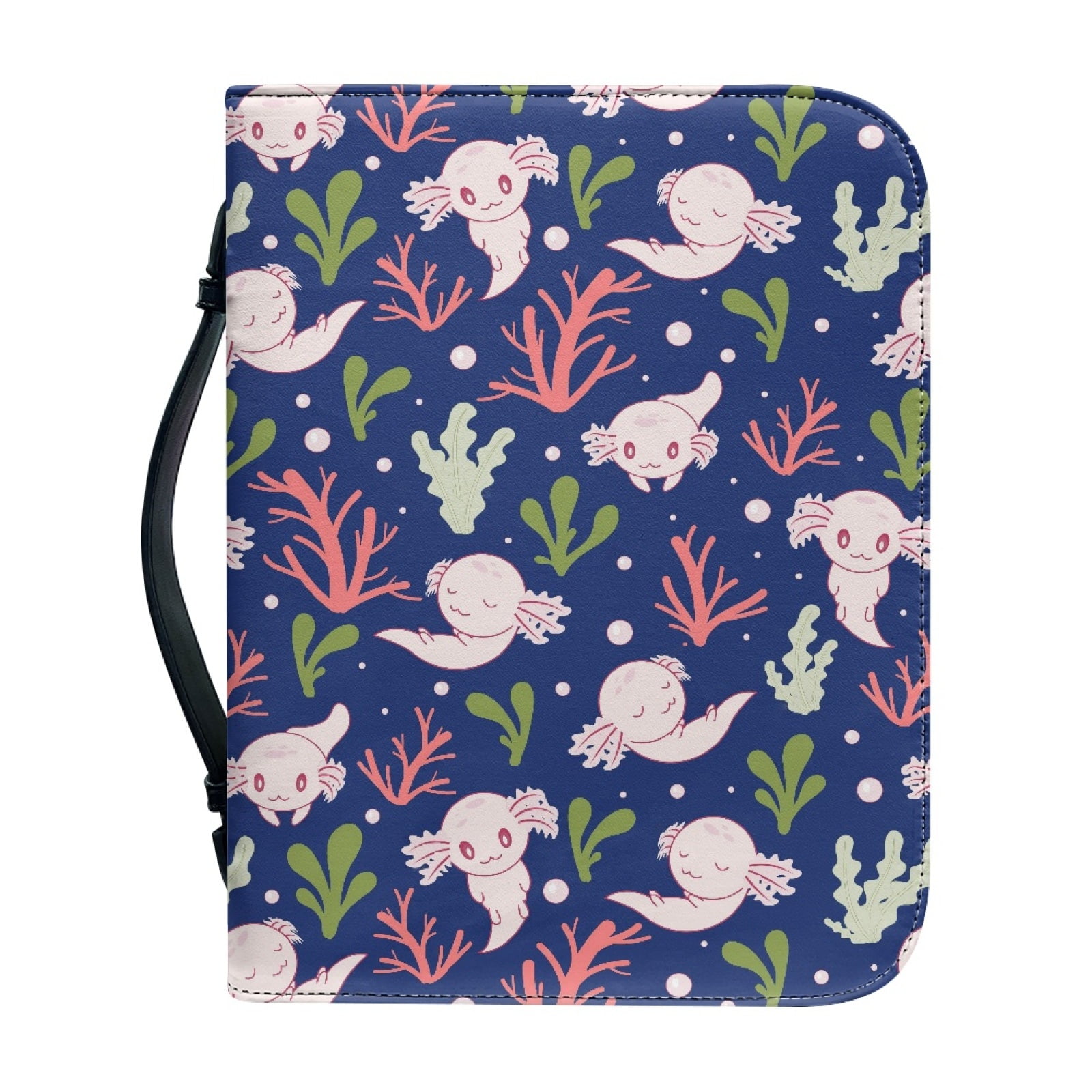 Xoenoiee Cute Axolotl Pattern Faux Leather Bible Cover for Men Boys ...