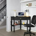 L Shaped Corner Computer Desk with Power Outlets Reversible Triangle ...
