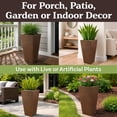 Pure Garden Large Outdoor Planters 2-Pack - 22.4” Tall Planters for ...