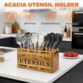 Extra Large Acacia Wood Kitchen Utensil Holder Countertop Storage Caddy ...