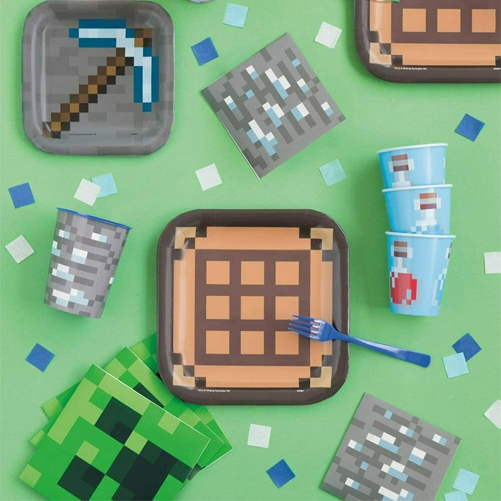 Minecraft Square 7 Inch Dessert Plates [8 Per Package] - Walmart.com ...
