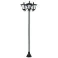 "Outsunny 72"" Solar Lamp Post, Triple-Head, Waterproof Stainless Steel ...