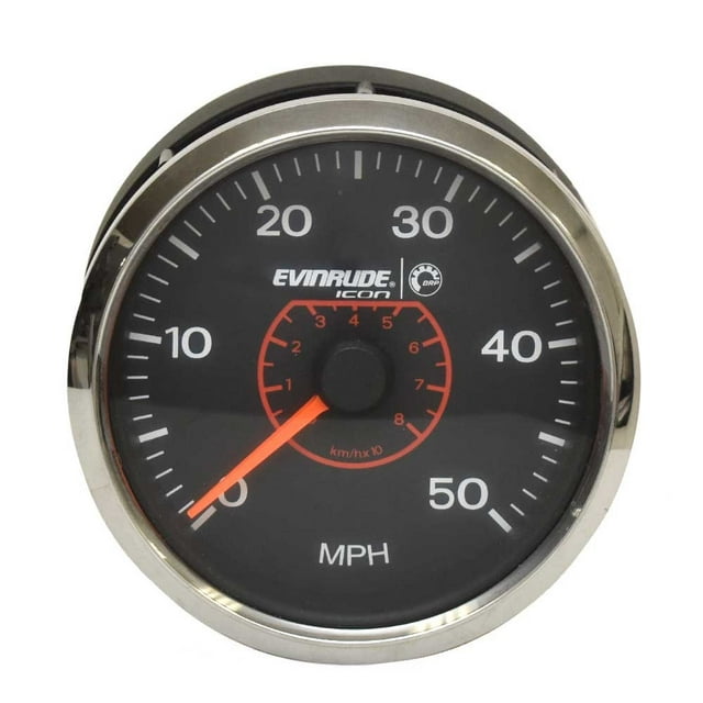 BRP Evinrude Boat Speedometer Gauge SG0013A | Icon 4 Inch Silver Black ...