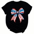 250 Anniversary Usa Shirt Women Lady Bow Tie Patriotic Pattern Round ...