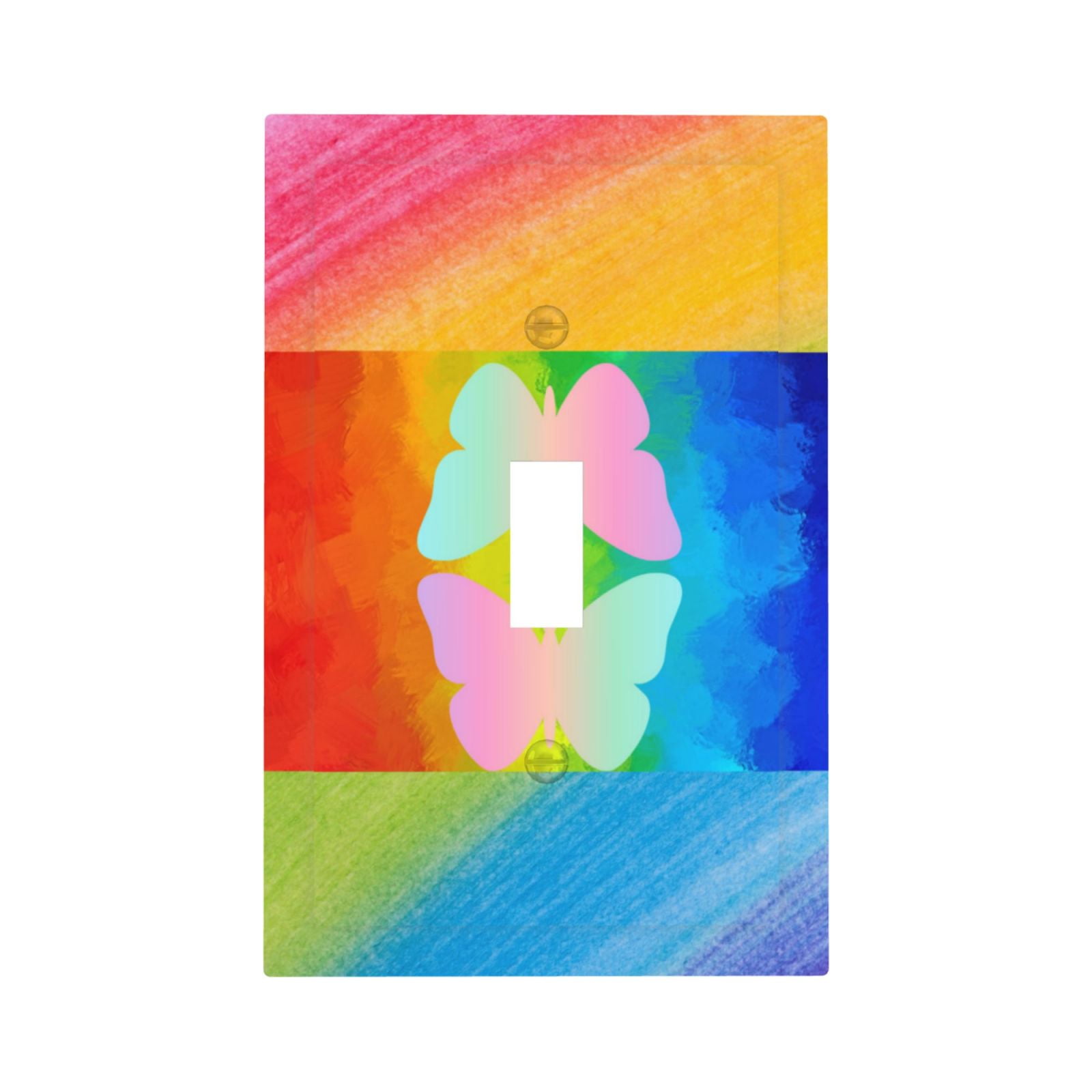 DouZhe 1-Gang Toggle Switch Wallplate, Rainbow Heaven LGBT Butterfly ...