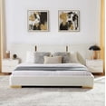 LHYY Queen Size Extra Large Platform Bed,Soft Chenille Fabric Frame ...